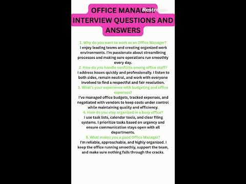 Office Manager Interview Questions and Answers | Pass Your Office Manager Job Interview