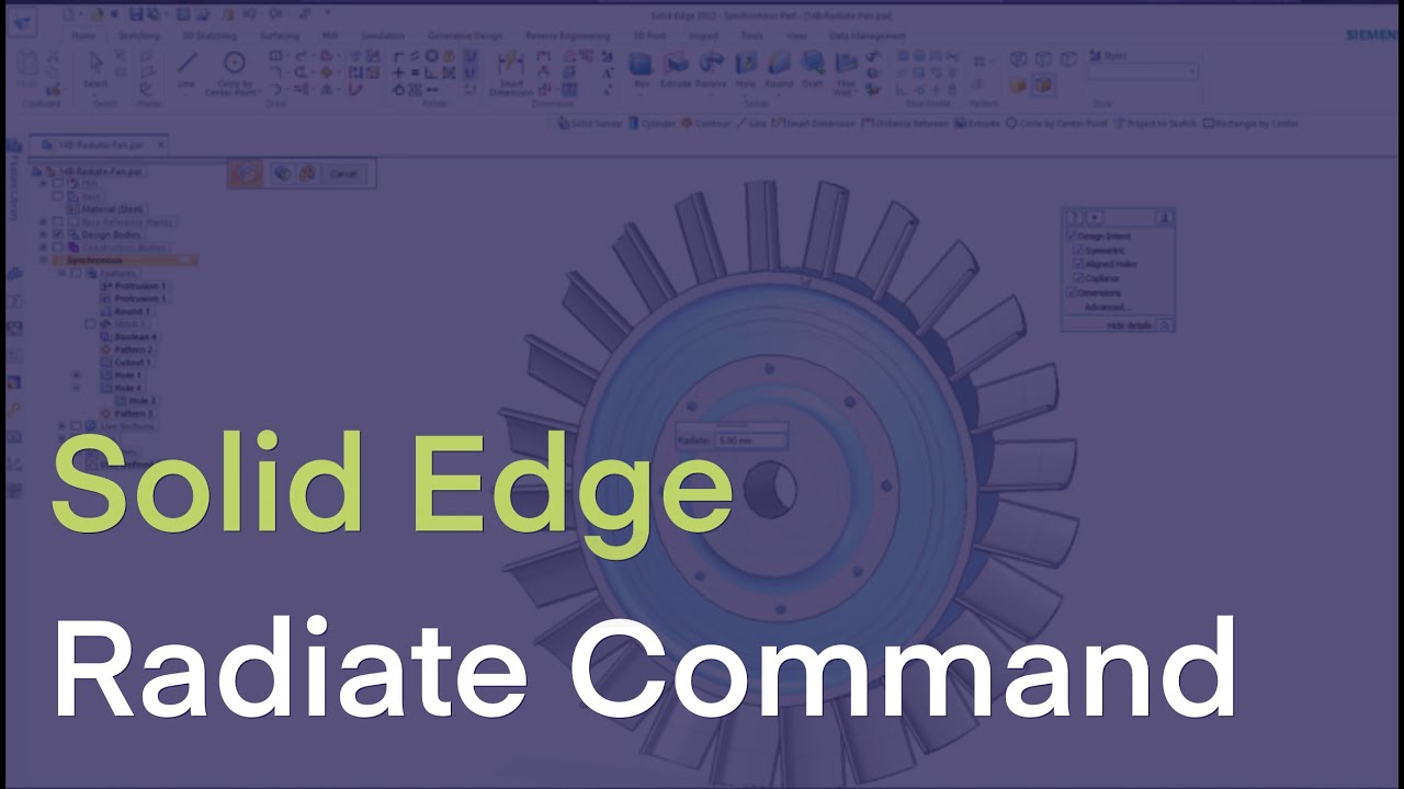 Solid Edge - Radiate Command