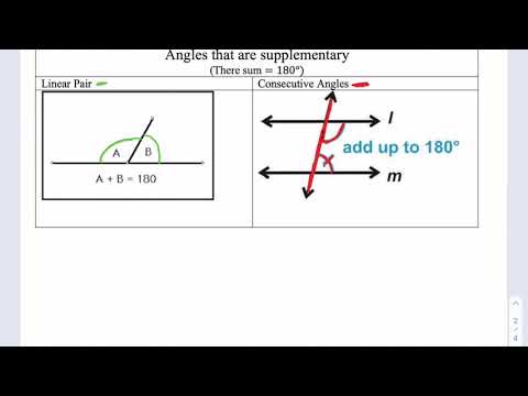 Supplementary and Consecutive Angles