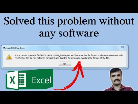 excel cannot open the file because the file format or file extension is not valid