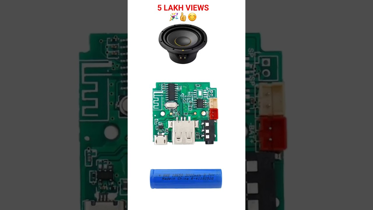 Bluetooth module connection with one speaker and one lithium ion battery 3.5 v #homemad #speaker