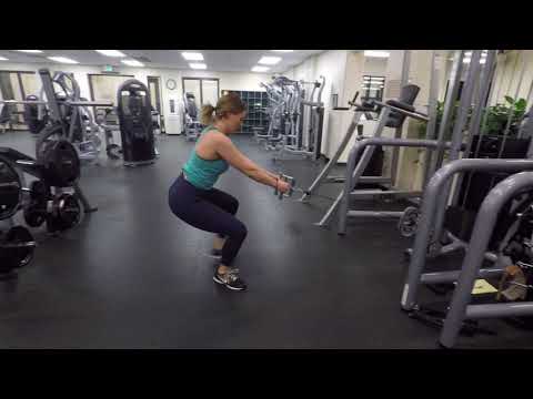 Cable machine duck walks w/ pulls