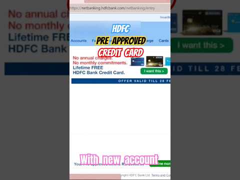 HDFC Pre Approved Credit Card with New Savings account #free #money #finance #bank #hdfcbank #credit