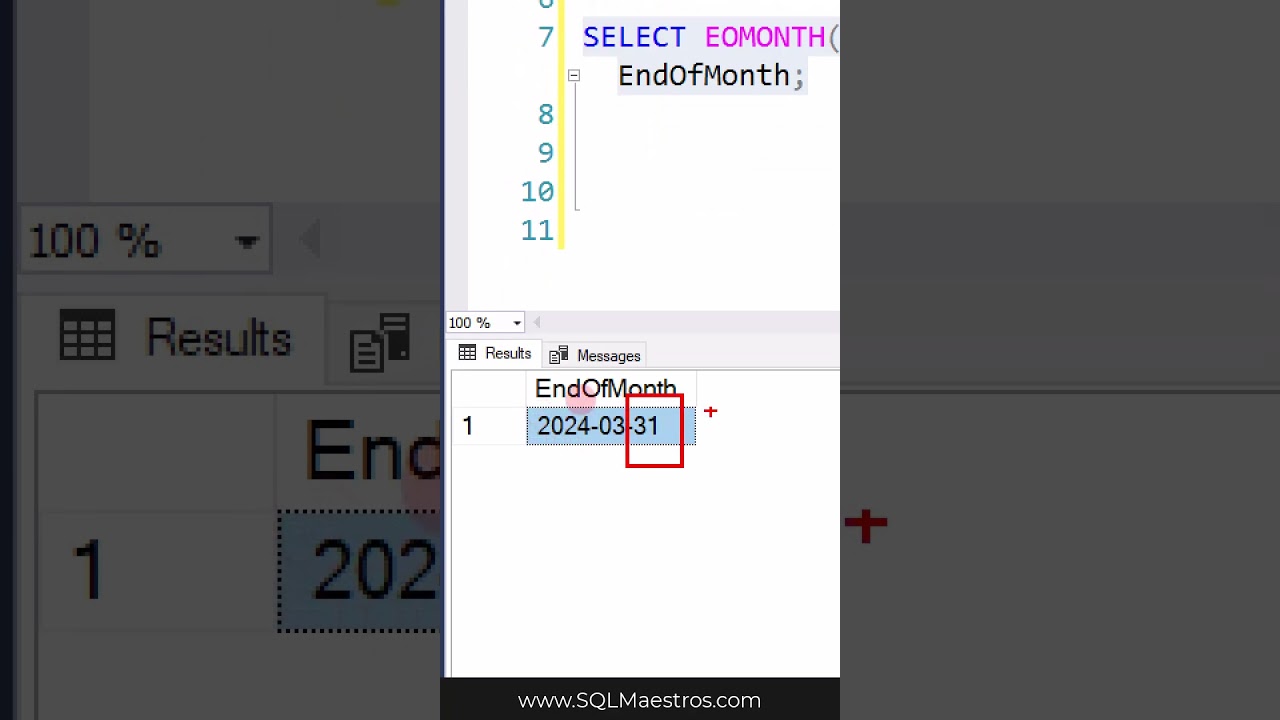 End Of Month Function In Sql Server Sql Server Training Sql Server Video Courses Sql Server 3875