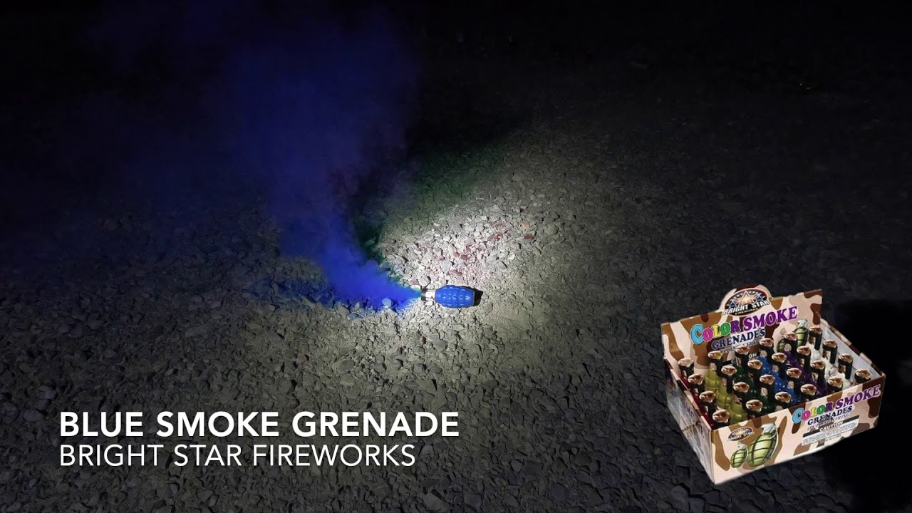 Blue Smoke Grenade by Bright Star Fireworks
