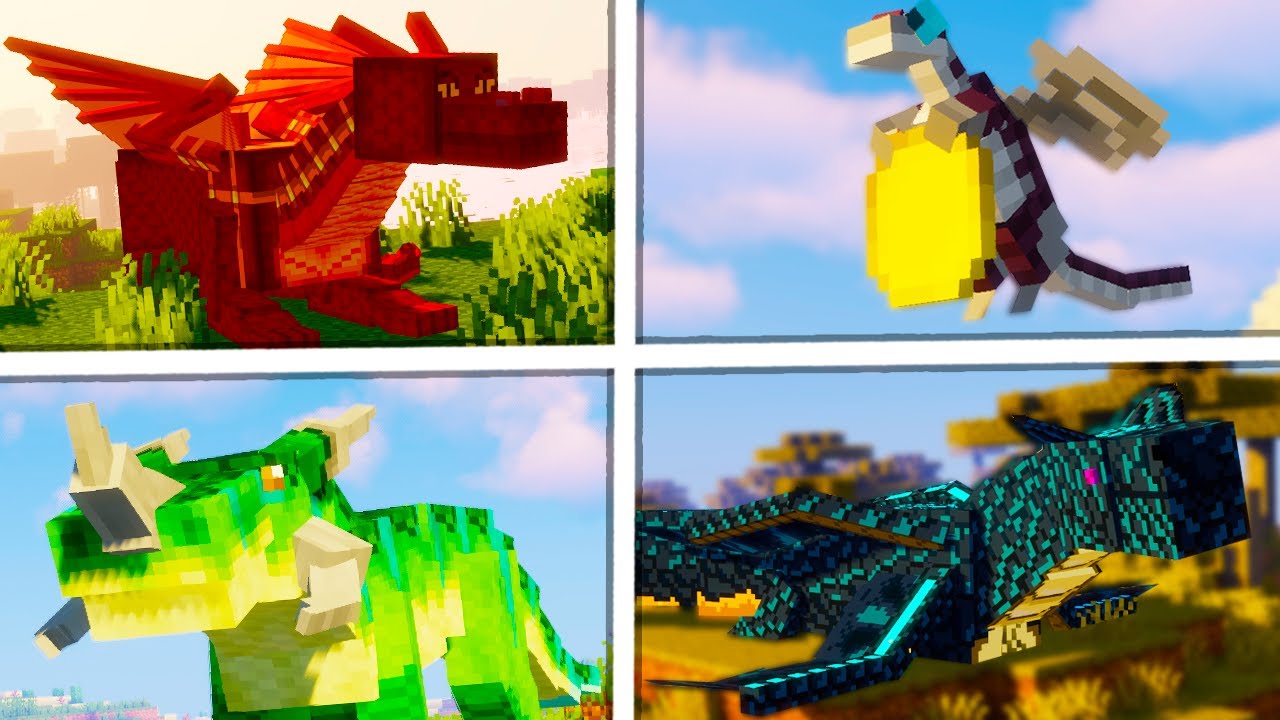 BEST DRAGON MODS for MINECRAFT 1.16.4 - 1.12.2 *Eeeepiicc* 🐲