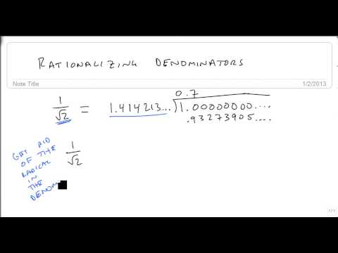 Rationalize Denominators with a Single Term