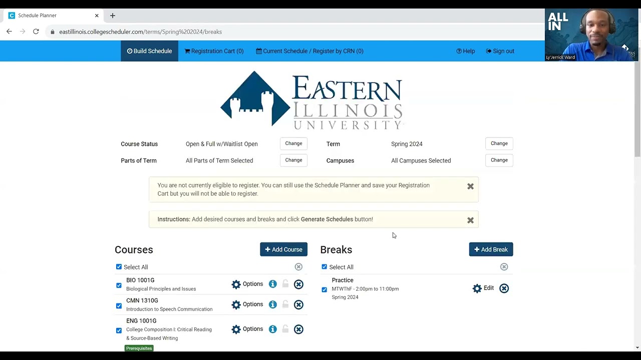 Schedule Planner Registration Tutorial