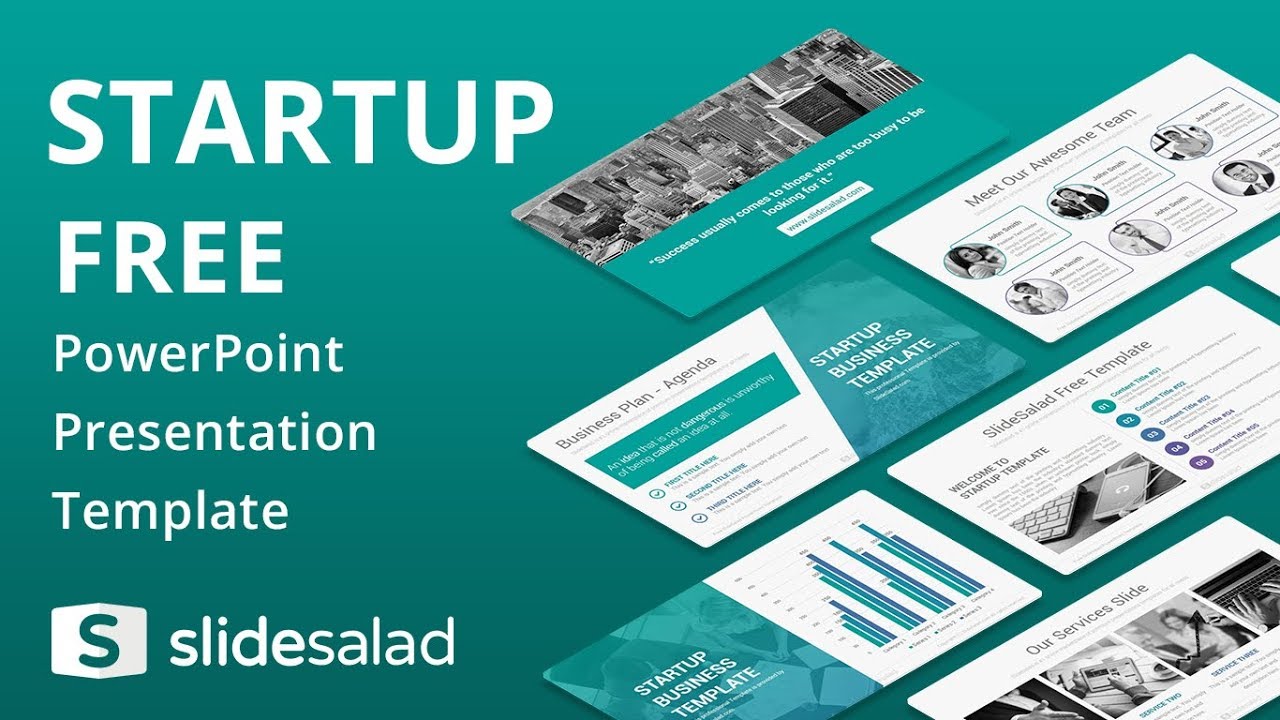 Startup Free PowerPoint Presentation Template Design - SlideSalad
