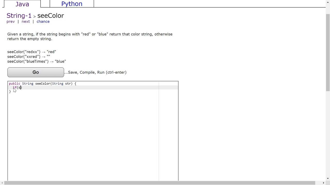 String-1 (seeColor) Java Solution || Codingbat.com