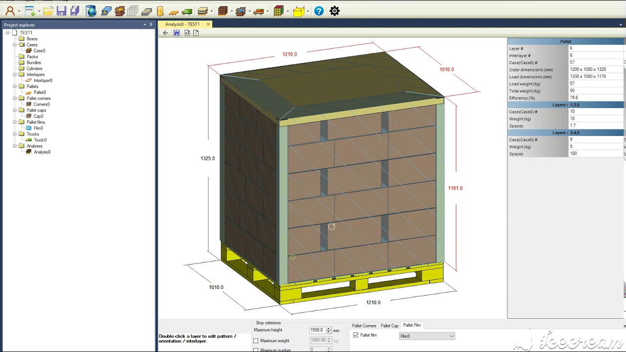 StackBuilder Case/Pallet Analysis