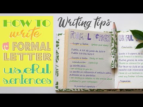 Writing Tips: Formal Letter Useful sentences - Carta Formal Frases útiles