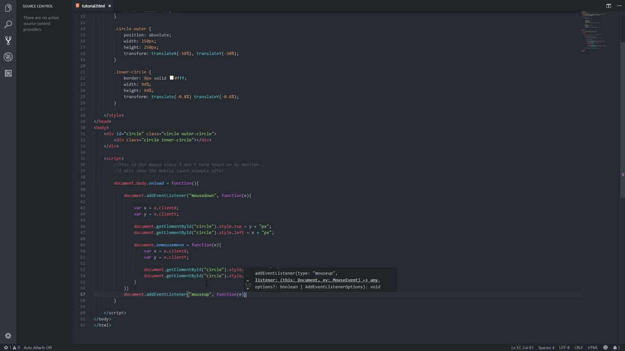 Javascript Draggable Circle - Speed Coding Tutorial