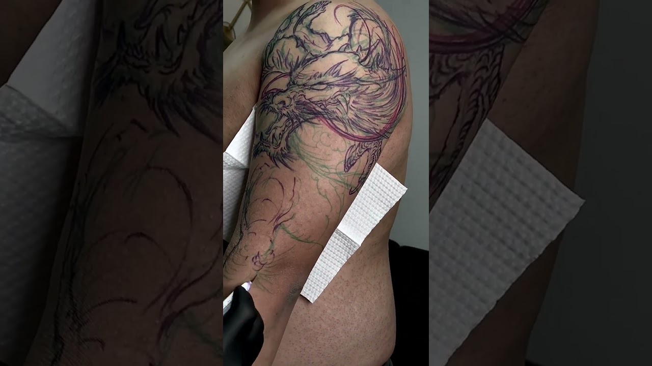 This is one of the most incredible Dragon Tattoo tattoos you've ever seen! - Trung Tadashi #shorts