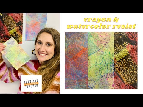 Crayon and Watercolor Painting | Wax Resist Technique