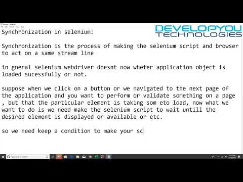 Synchronization in selenium Part 1 @Develo