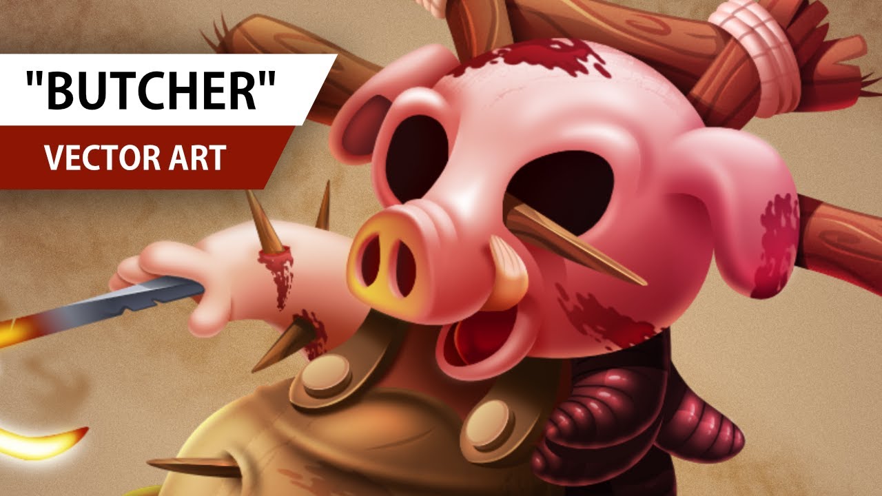 Butcher Vector Art - Timelapse