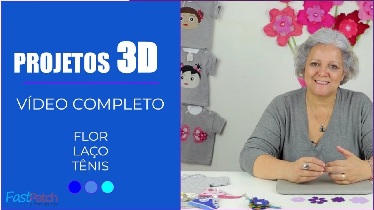 3D Completo: Flor, Laço e Tênis