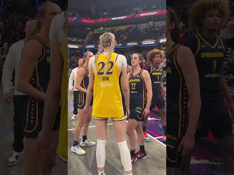 Cameron Brink & Caitlin Clark showing each other love after the gameđ #wnba