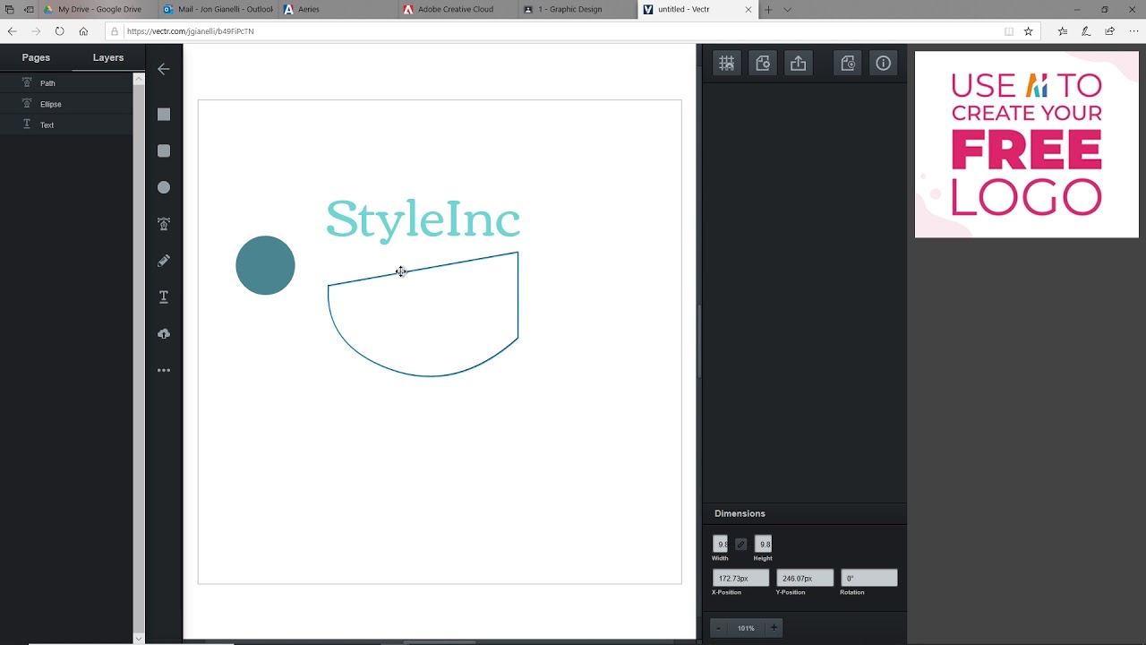 Using Vectr.com to create online vectr art and logos