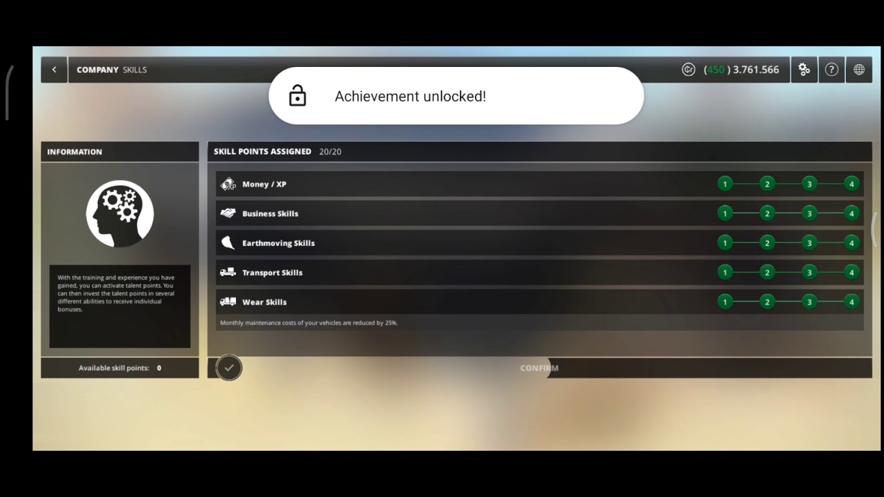 Construction Simulation 2 How to Skill Points Assigned .  Achievement Jack of all trades