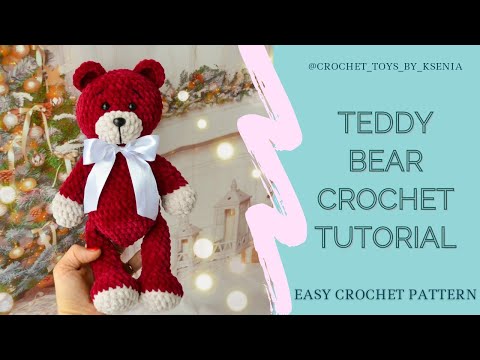 CROCHET TEDDY BEAR PATTERN | CROCHET PLUSH BEAR TUTORIAL | EASY AMIGURUMI TUTORIAL FOR BEGINNERS