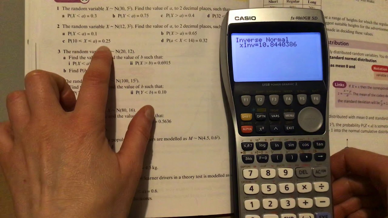 Statistics year 2: 3C Inverse Normal Distribution Function