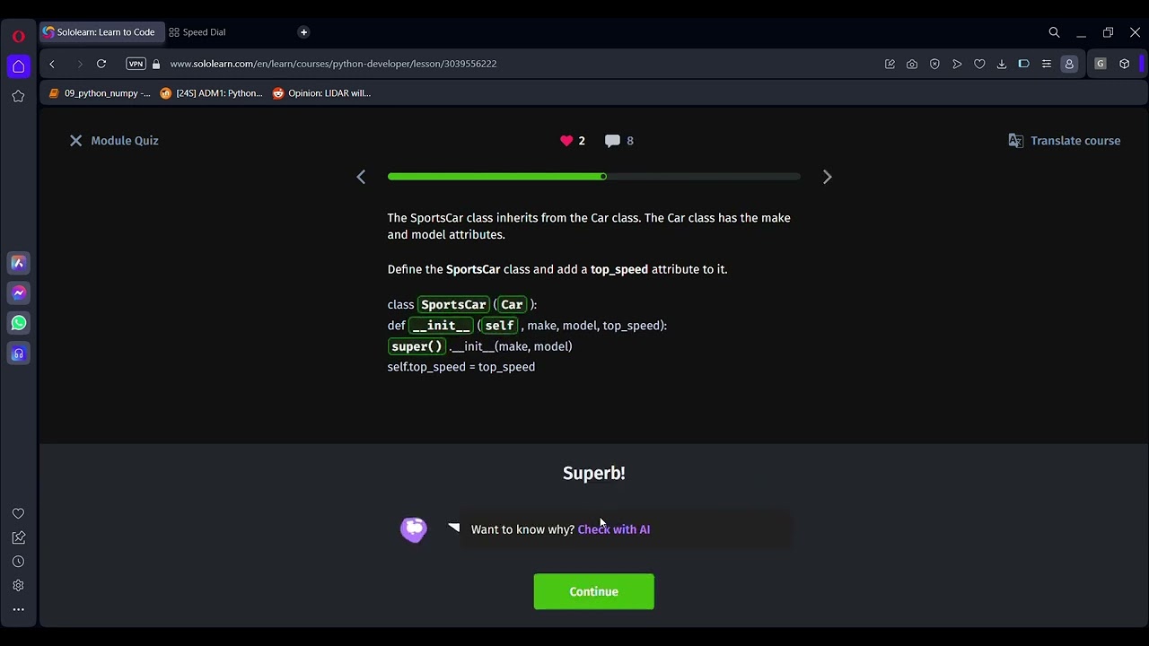 73 Module Quiz | Python Developer | Sololearn