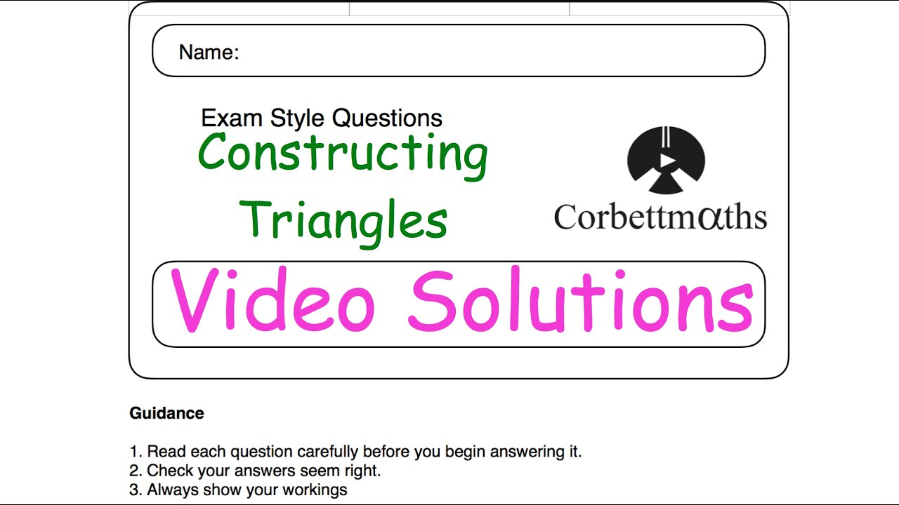 Constructing Triangles Answers - Corbettmaths