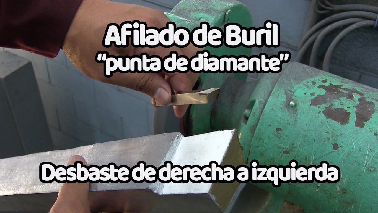 Afilado de buril punta de diamante o desbaste de derecha a izquierda