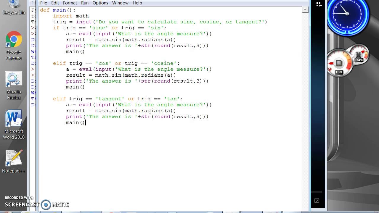 Sine,Cosine,Tangent Calculator - Python 3.4