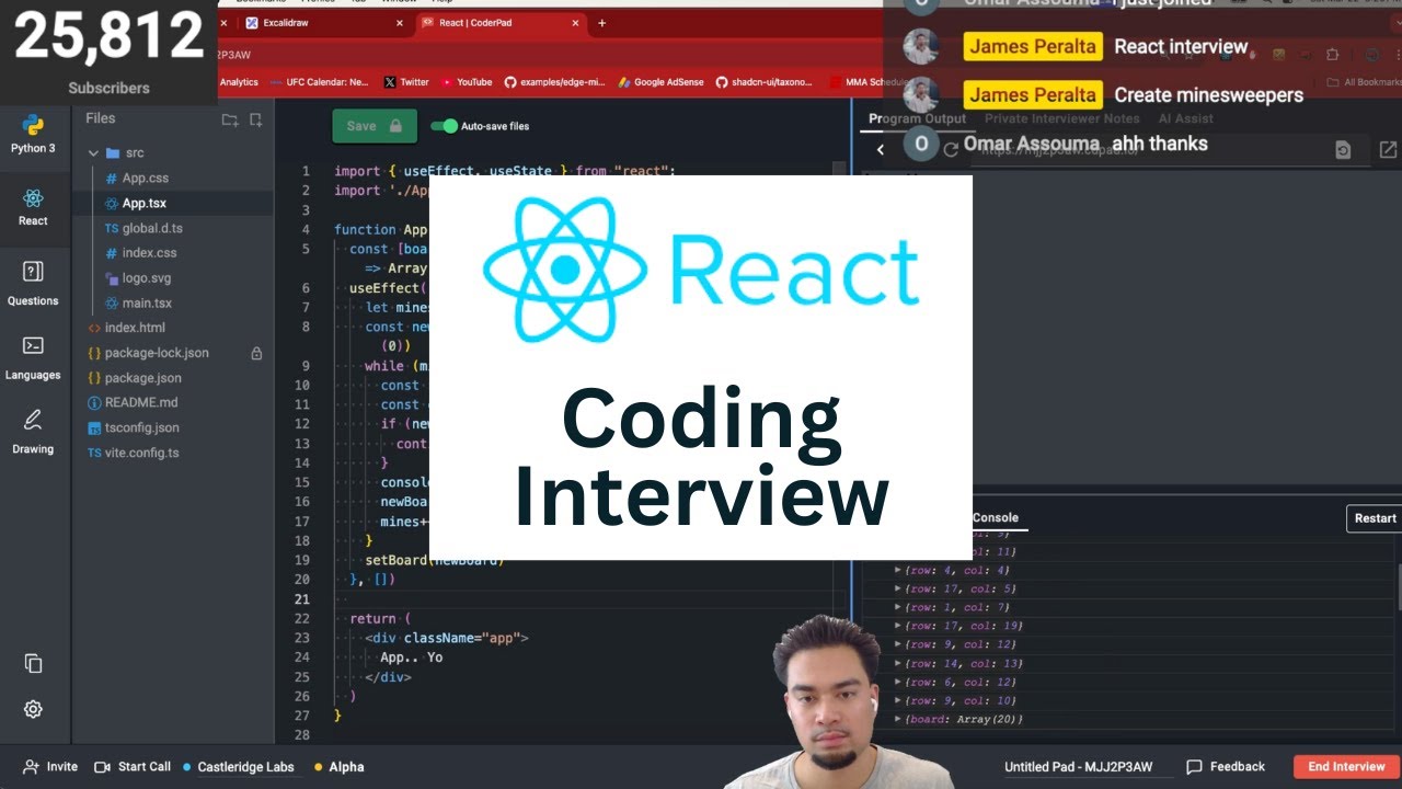 Intermediate React.js Coding Interview (ft. @Alpha-Code)