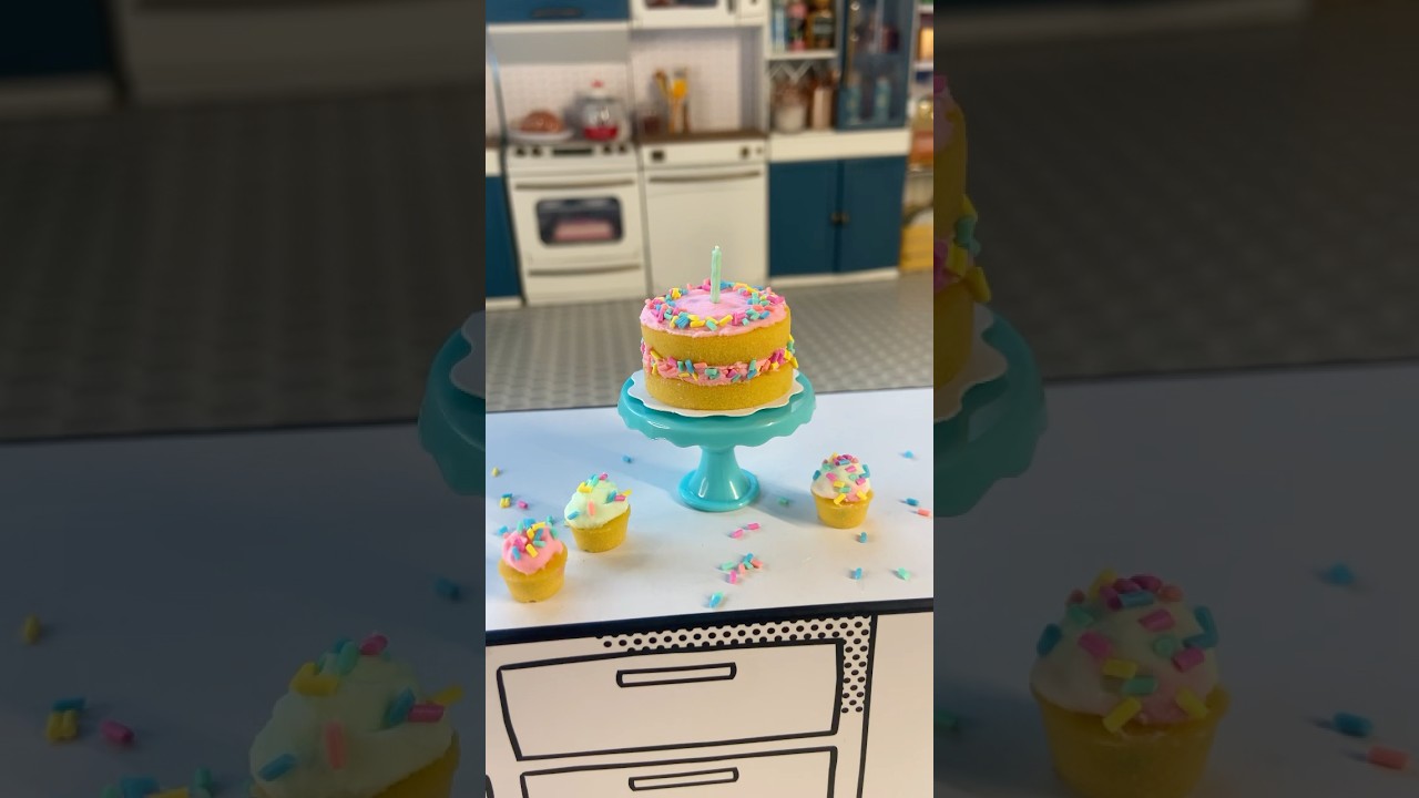 Miniverse Confetti Cake! 🥳 #miniverse #miniversefromscratch #miniatures