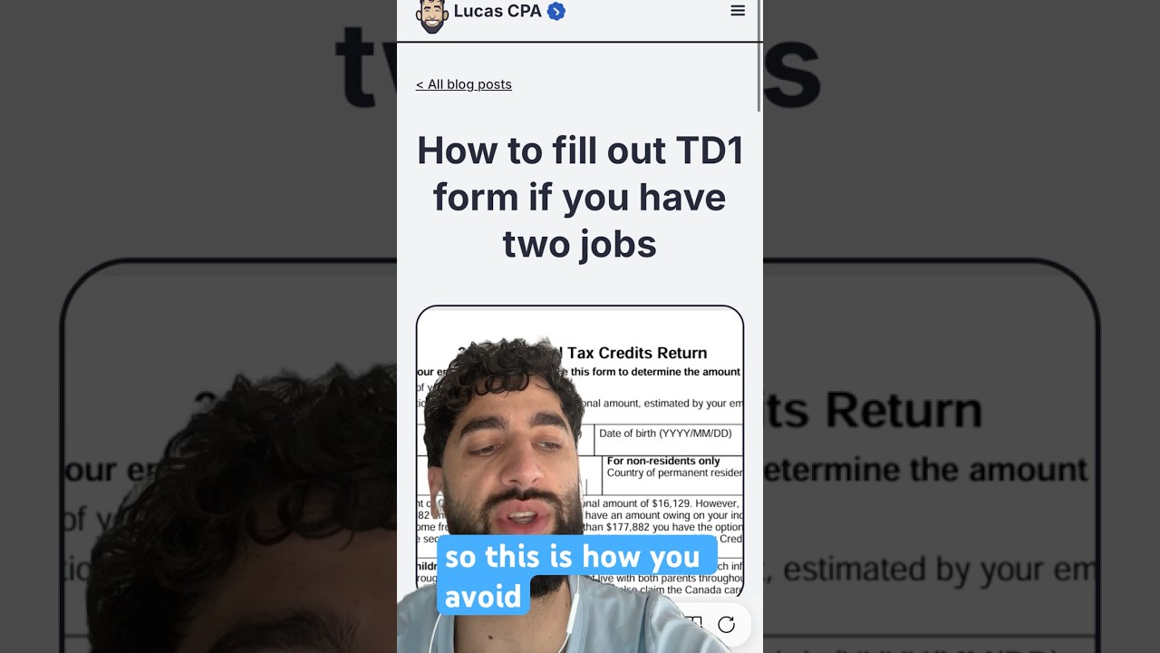 How to fill out TD1 form if you have two jobs (1 minute guide)