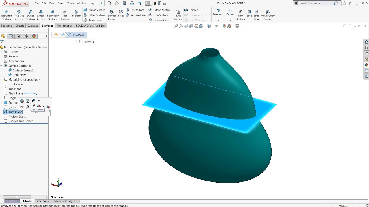 SOLIDWORKS: Trim Surface, Split, & Split Line - What's the Difference?