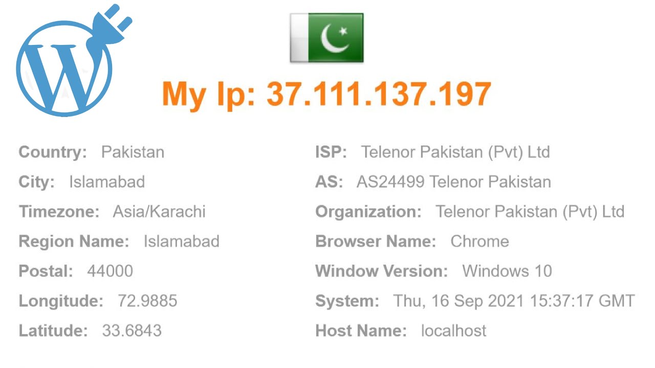 My-Ip Wordpress Plugin with Source Code