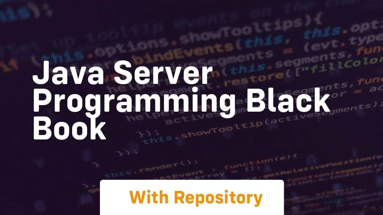 java server programming black book