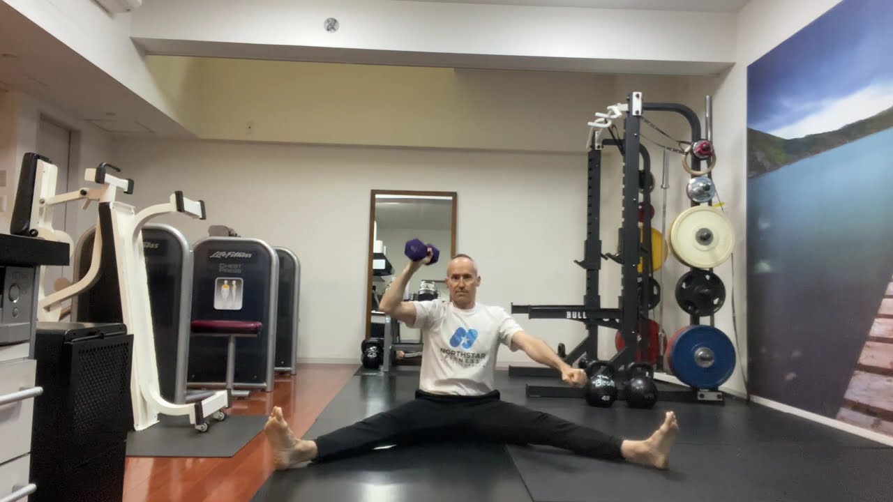 Single Arm Straddle Kettlebell Z-Press