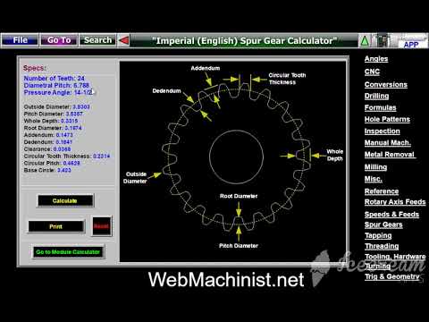 Spur Gear Dimensions Calculators