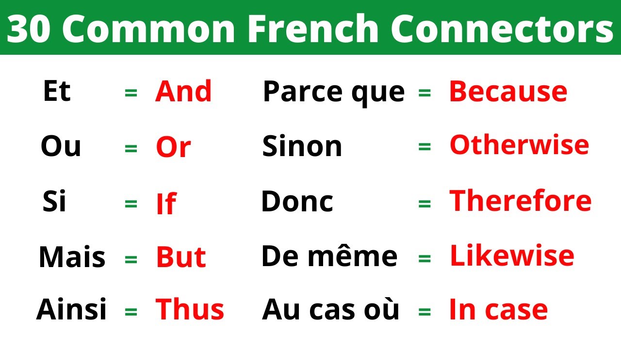 35 Most Common French Connectors You Need to Know