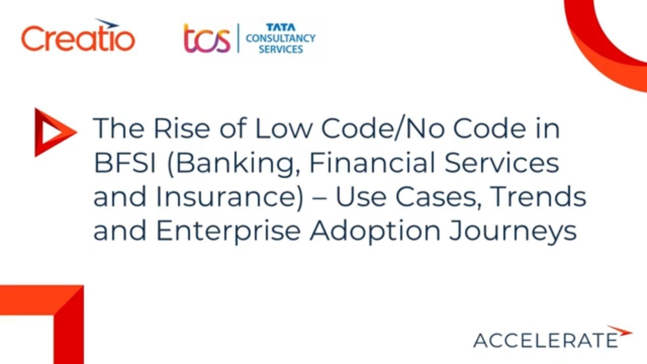 The rise of No-Code in BFSI (Banking, Financial Services and Insurance) | Creatio