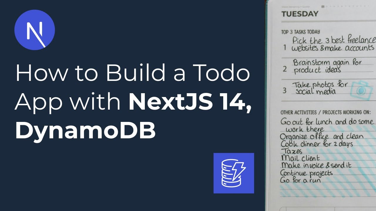Step-by-Step: Build a Todo App with Next.js 14, DynamoDB & Tailwind CSS | CRUD app