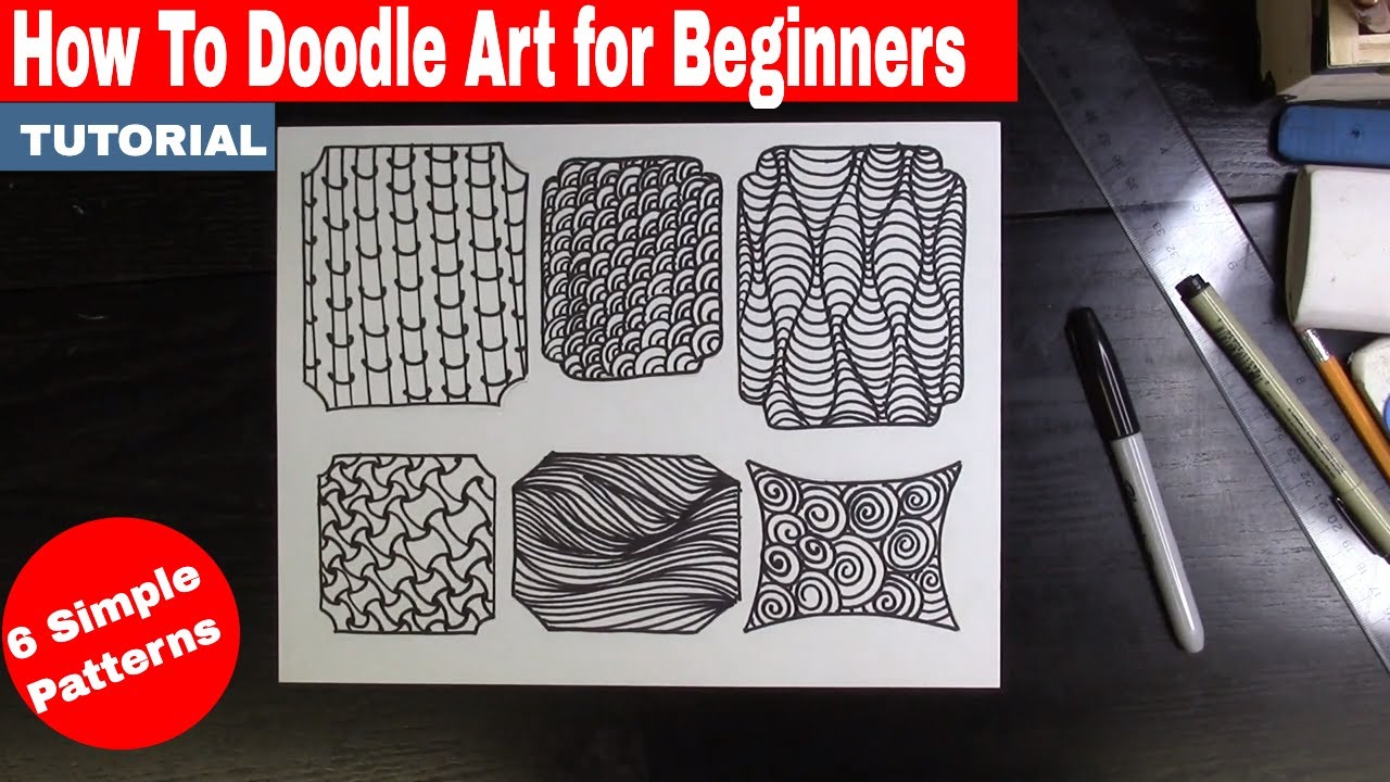 How to Doodle Art for Beginners 6 Simple Patterns:: Tutorial