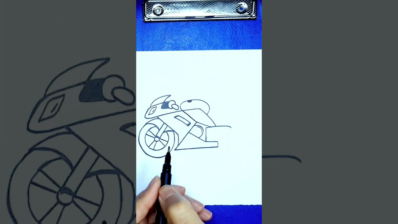 cómo dibujar una moto fácil y rápido