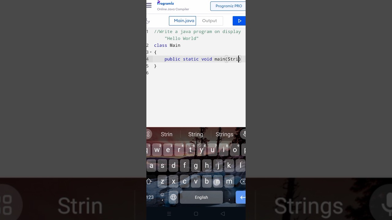 Write a java program to display 