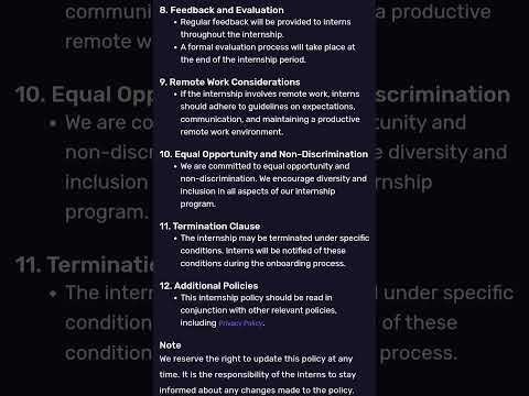 10 Internship Program Policy Feedback and Evaluation