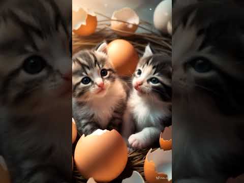 "Eggshell Surprise: Adorable Kittens Hatch from a Nest!" #animal #wildliferescue #cuteanimals #cute