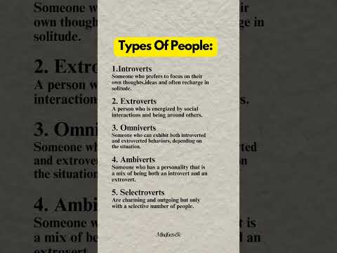 Types Of People:|| #ambivert #introvert #Omnivert ||