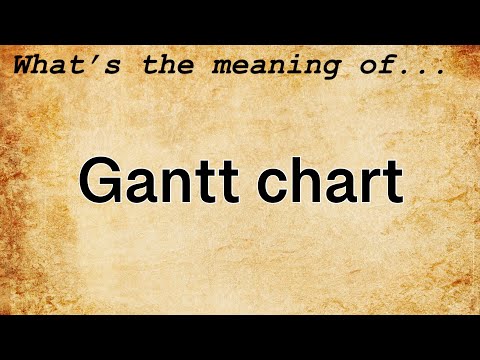 Gantt Chart Meaning : Definition of Gantt Chart