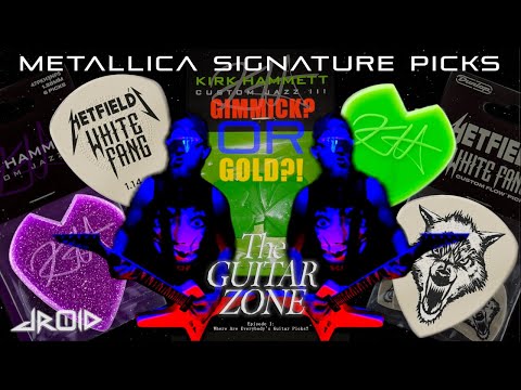 METALLICA Signature Guitar Pick REVIEW | James Hetfield White Fang Dunlop Flow Kirk Hammett Jazz III